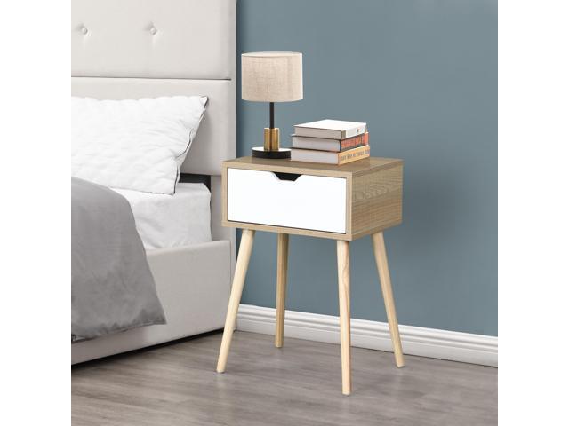 Click here for Side Table with 1 Drawer and Rubber Wood Legs  Mid... prices