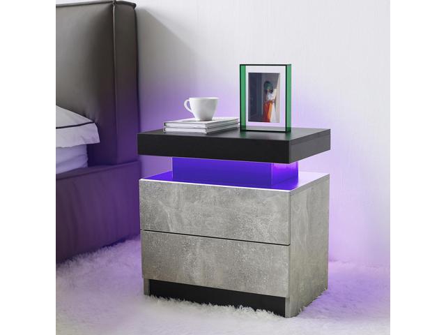 Click here for Nightstand LED Bedside Table Cabinet Lights Modern... prices