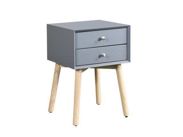 Click here for Side Table Bedside Table with 2 Drawers and Rubber... prices