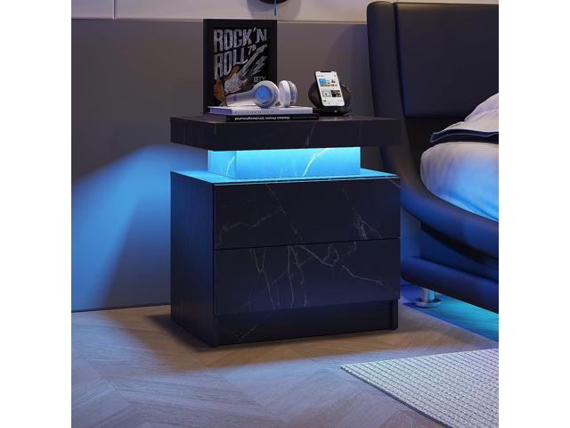 Click here for Nightstand LED Bedside Table Cabinet Lights Modern... prices