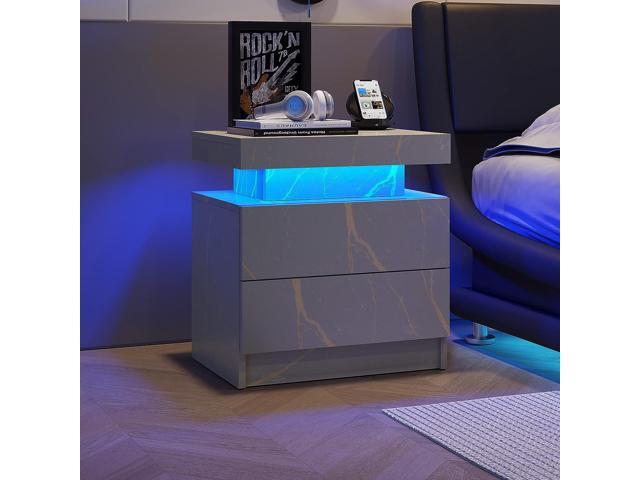 Click here for Nightstand LED Bedside Table Cabinet Lights Modern... prices