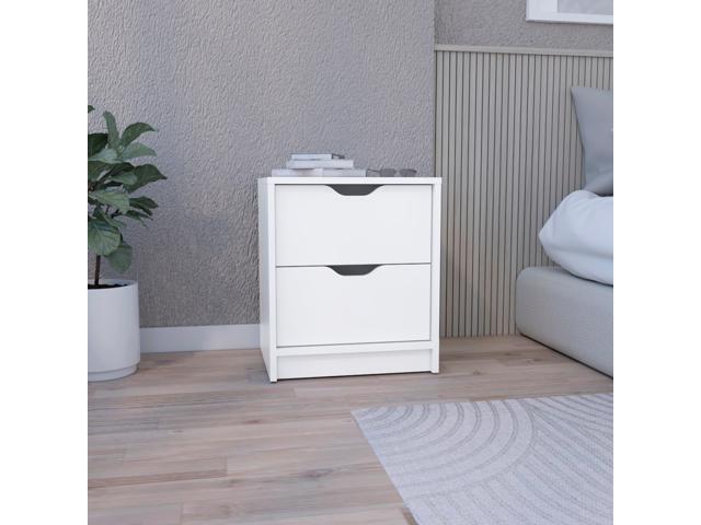 Click here for Double Drawer Nightstand 19H  Bedside Table  White prices