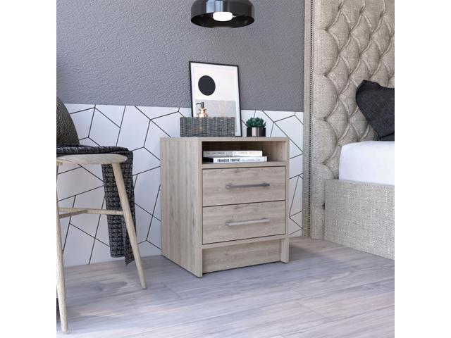 Click here for Nightstand 20H  Two Drawers  Superior Top  Metal H... prices