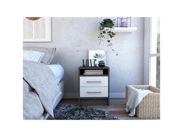 Click here for Nightstand 20H  Two Drawers  Superior Top  Metal H... prices