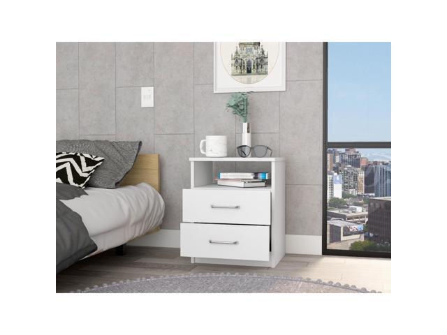 Click here for Nightstand 20H  Two Drawers  Open Shelf  Superior... prices
