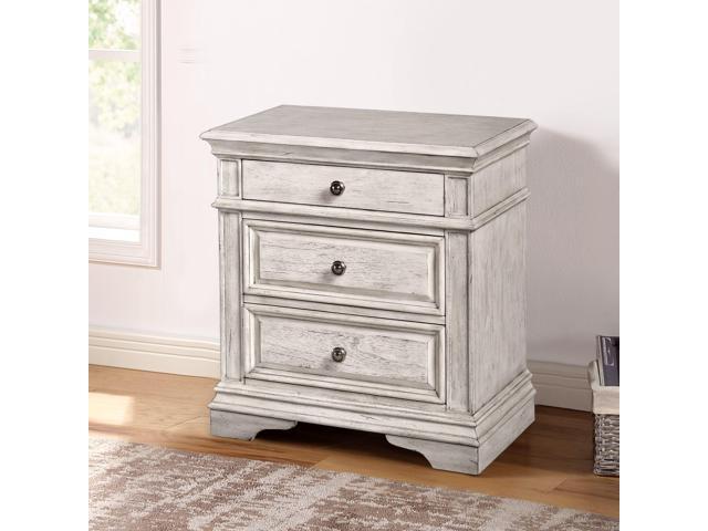 Click here for Highland Park - Nightstand With USB - Cathedral Wh... prices