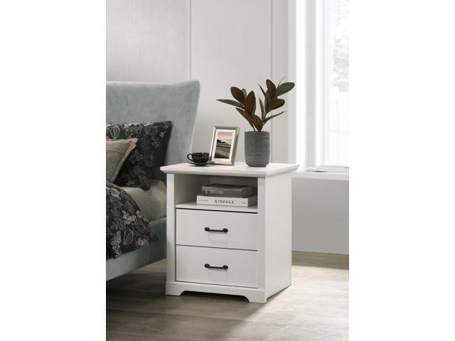 Click here for Elara 22W White 2-Drawer Nightstand Bedside Table... prices