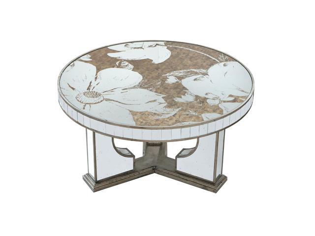 Click here for 35.5x35.5x19 Round Coffee Table with Elegant Flora... prices