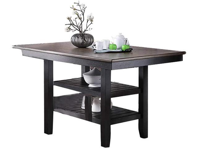 Click here for 1pc Cunter Height Dining Table Dark Coffee Finish... prices