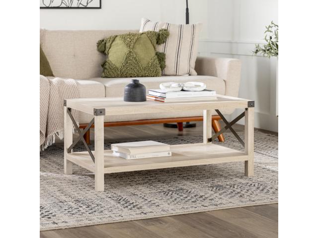 Click here for Farmhouse Metal-X Coffee Table with Lower Shelf -... prices