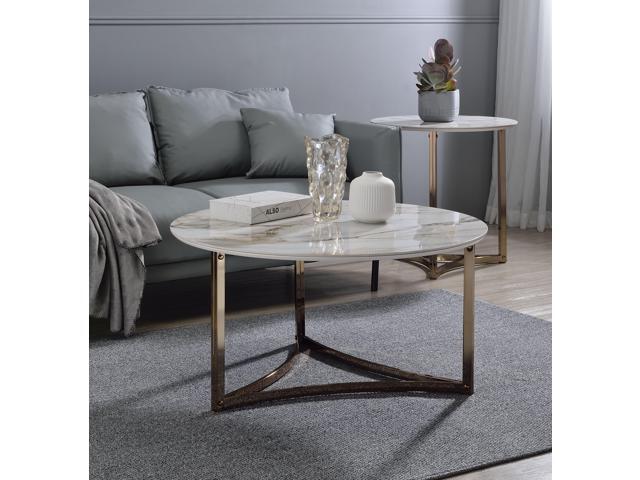 Click here for Aziz Sintered Stone Top & Champagne Finish Round C... prices