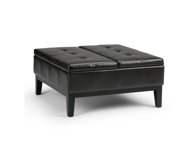 Click here for Dover - Square Coffee Table Storage Ottoman - Tann... prices