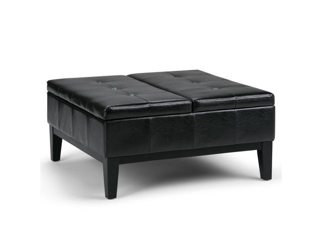 Click here for Dover - Square Coffee Table Storage Ottoman - Midn... prices
