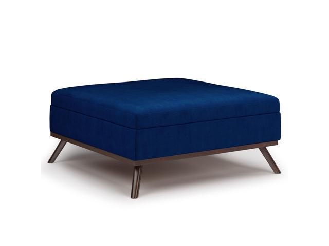 Click here for Owen - Square Coffee Table Storage Ottoman - Blue prices