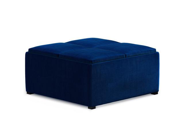 Click here for Avalon - Square Coffee Table Storage Ottoman - Blu... prices
