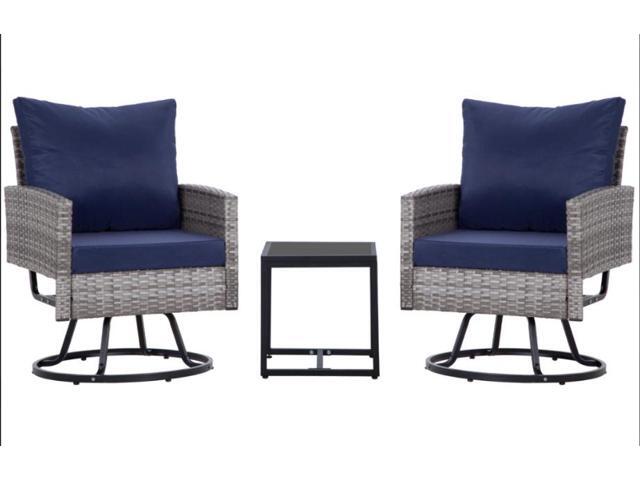 Click here for 3-Piece Wicker Patio Furniture Set Rattan Swivel C... prices