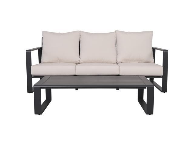 Click here for Three-person sofa + rectangular coffee table  ligh... prices