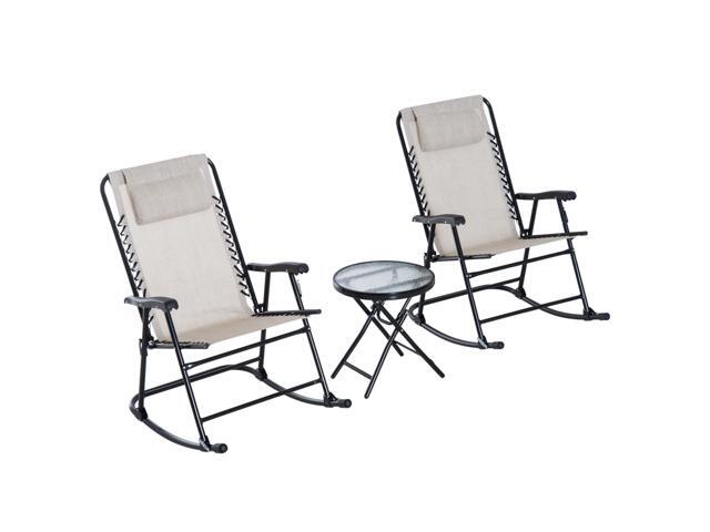 Click here for Outsunny 3 Piece Outdoor Rocking Chair Set  Patio... prices