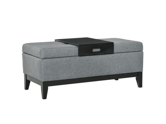 Click here for HOMCOM 42 Rectangular Storage Ottoman Bench  Linen... prices