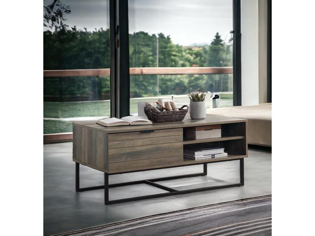 Click here for Homare Rustic Oak & Black Finish Coffee Table prices