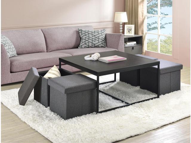 Click here for Caitlin 35 Black Wood Grain 5 Piece Coffee Table S... prices