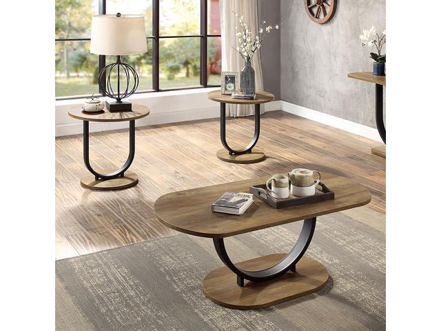 Click here for Industrial Style 3pc Coffee Table Rustic Oak And S... prices