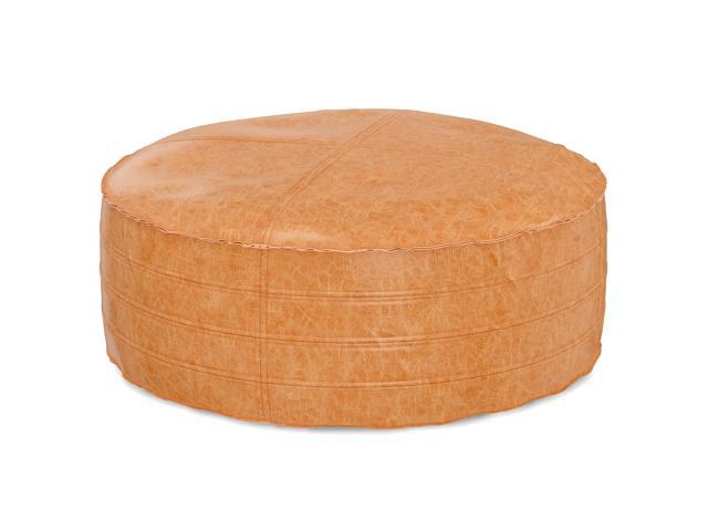 Click here for Brody - 32 Round Coffee Table Pouf - Distressed Br... prices