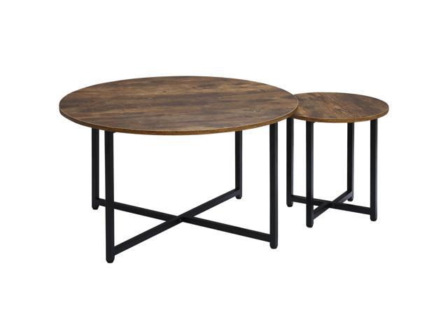 Click here for HOMCOM Round Coffee Table Set of 2  Industrial Liv... prices