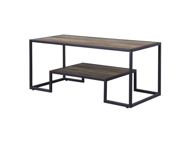 Click here for Rustic Oak and Black Coffee Table with Shelf prices