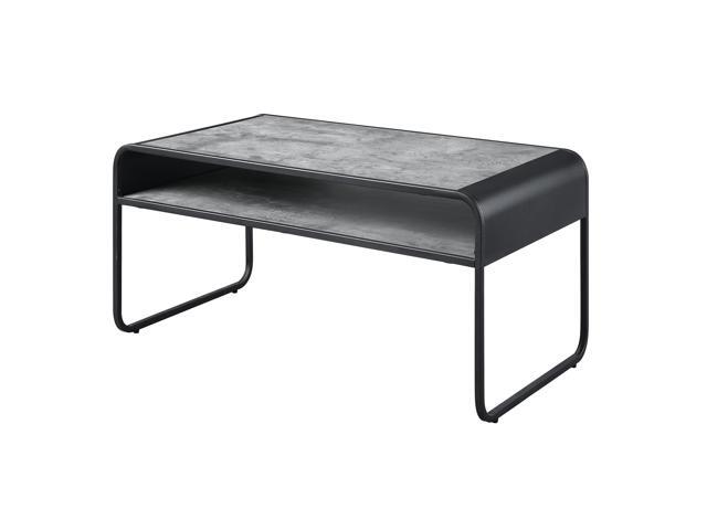 Click here for Concrete Grey and Black 1-shelf Coffee Table prices