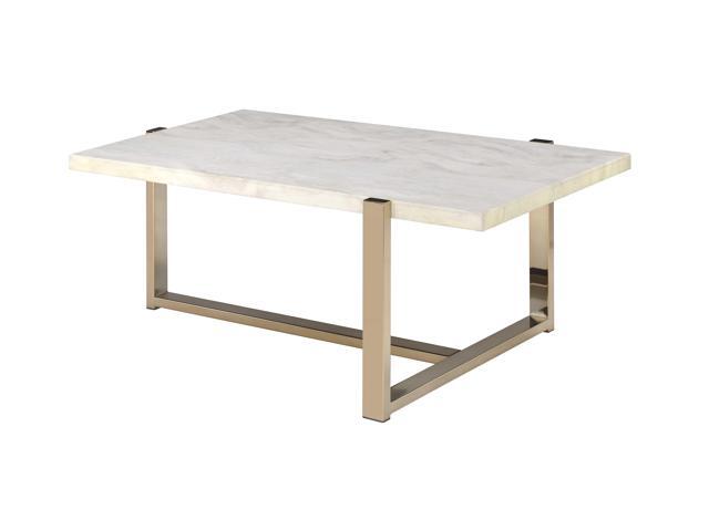Click here for Feit Faux Marble Top & Champagne Finish Coffee Tab... prices