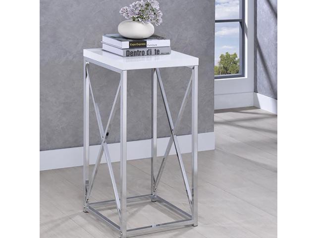Click here for Glossy White and Chrome Accent Table prices