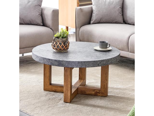 Click here for Modern Gray Texture MDF Round Coffee Table - 31.4... prices