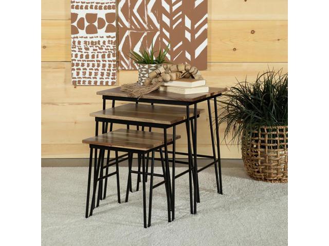 Click here for Natural and Black 3-Piece Nesting Table with Hairp... prices