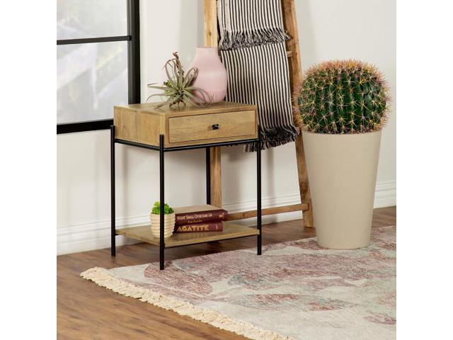 Click here for Natural Mango 1-Drawer Accent Table with Bottom Sh... prices