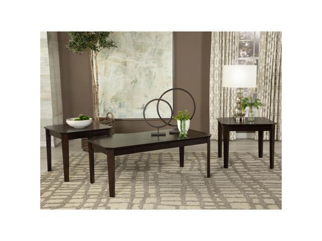 Click here for Amaro Dark Brown 3-Piece Coffee and End Table Set prices