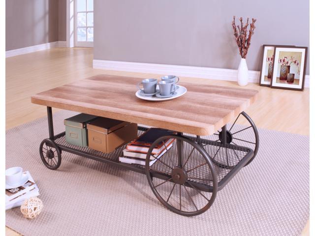 Click here for Francie Oak & Antique Gray Finish Coffee Table prices