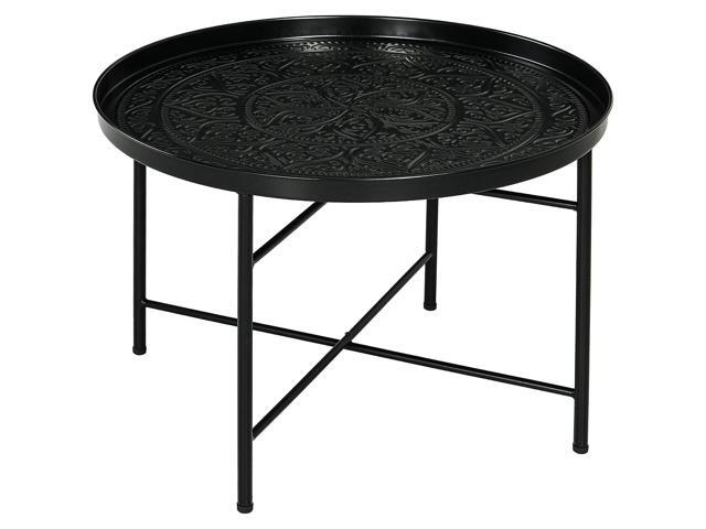 Click here for HOMCOM 24 Round Coffee Table with Hammered Tray To... prices