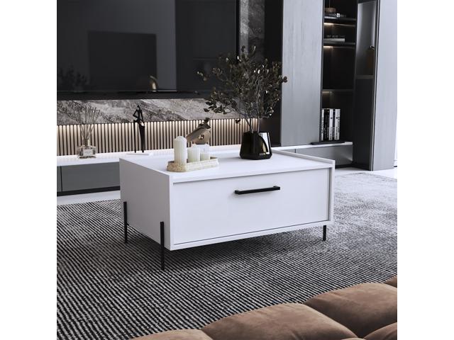 Click here for Coffee Table 15.6 H  1 shelf  4 legs  White prices