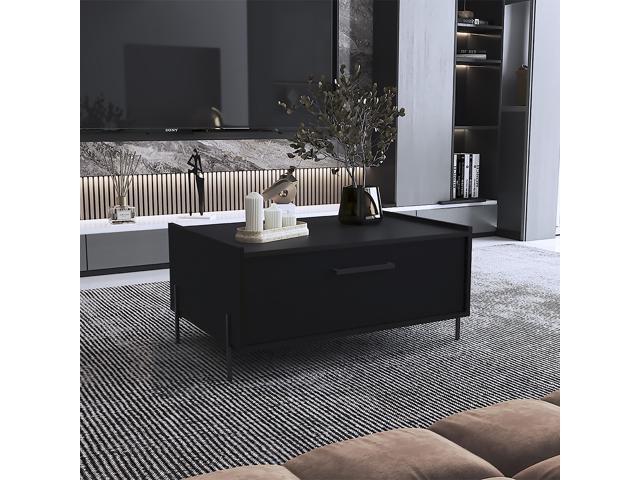 Click here for Coffee Table 15.6 H  1 shelf  4 legs  Black prices