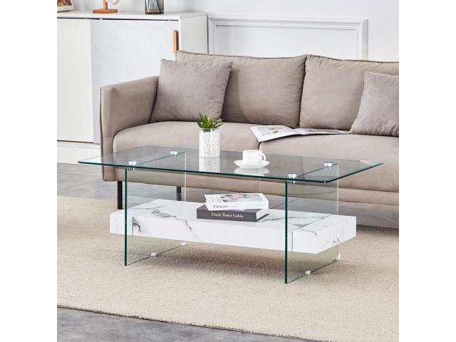 Click here for 43.3-inch sturdy double-layer coffee table - tempe... prices
