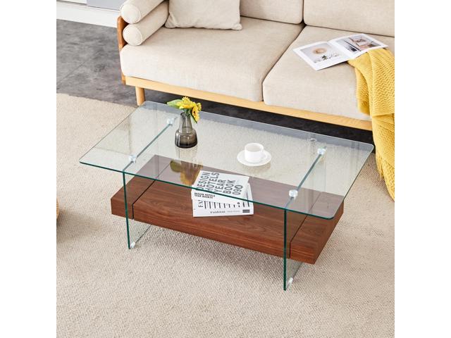 Click here for 43.3-inch sturdy double-layer coffee table - tempe... prices