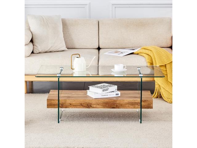Click here for 40.3-inch sturdy double-layer coffee table - tempe... prices