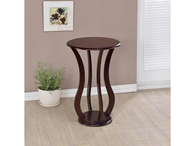 Click here for Cherry Round Accent Table with Faux Marble Top prices
