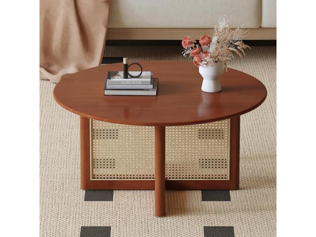 Click here for A natural and elegant deep red wooden coffee table... prices