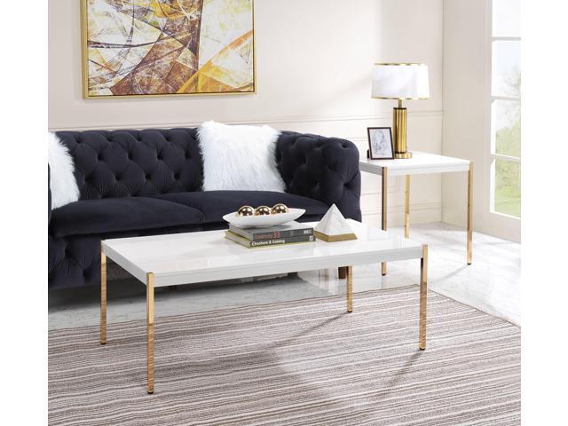 Click here for Otrac White & Gold Finish Coffee Table prices