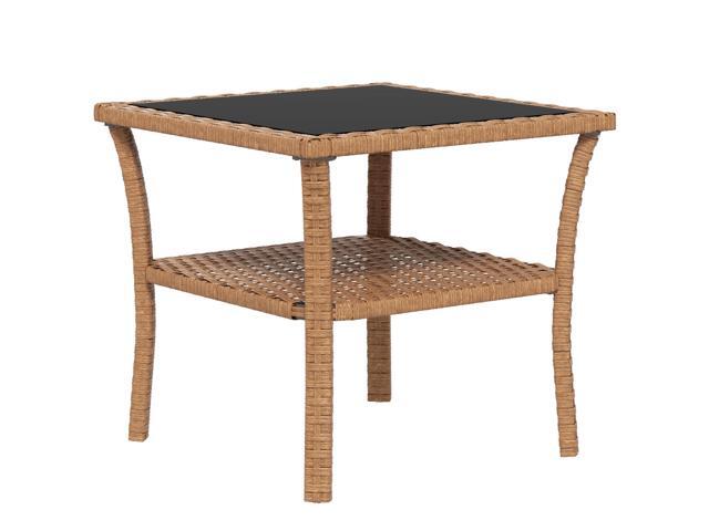 Click here for Outsunny Rattan Side Table  Outdoor End Table with... prices