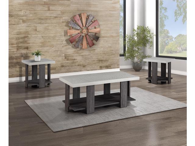 Click here for Gray 3-Piece Cocktail Set Wooden Table Top Coffee... prices