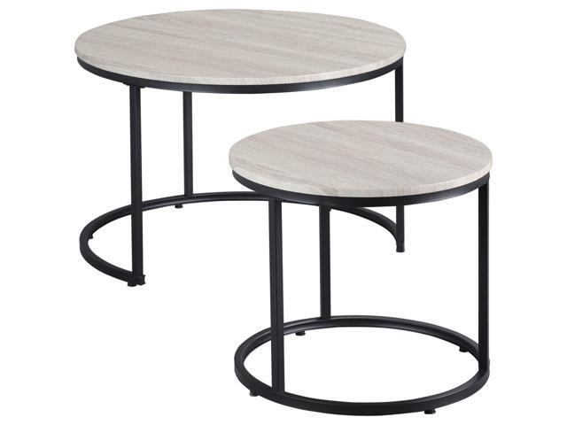 Click here for HOMCOM Round Nesting Tables Set of 2  Stacking Cof... prices