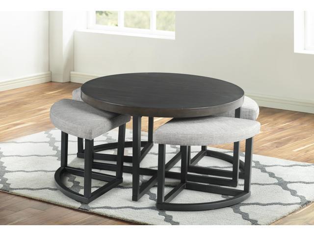 Click here for Yukon - Coffee Table With Stools - Brown prices
